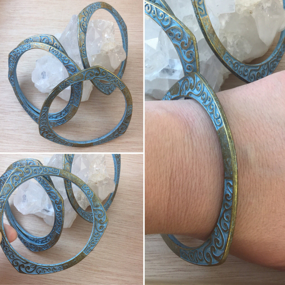 Green Patina Bangle Bracelet - AlphaVariable