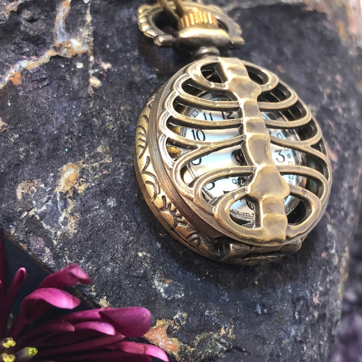 Rose Pocket Watch Steampunk PocketWatch Cosplay FREE Gift Box ...