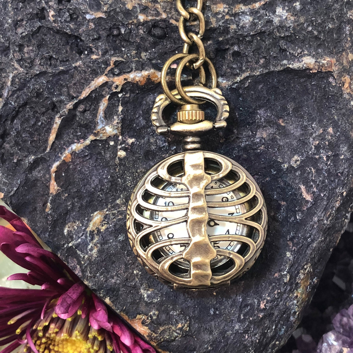 Rose Pocket Watch Steampunk PocketWatch Cosplay FREE Gift Box ...