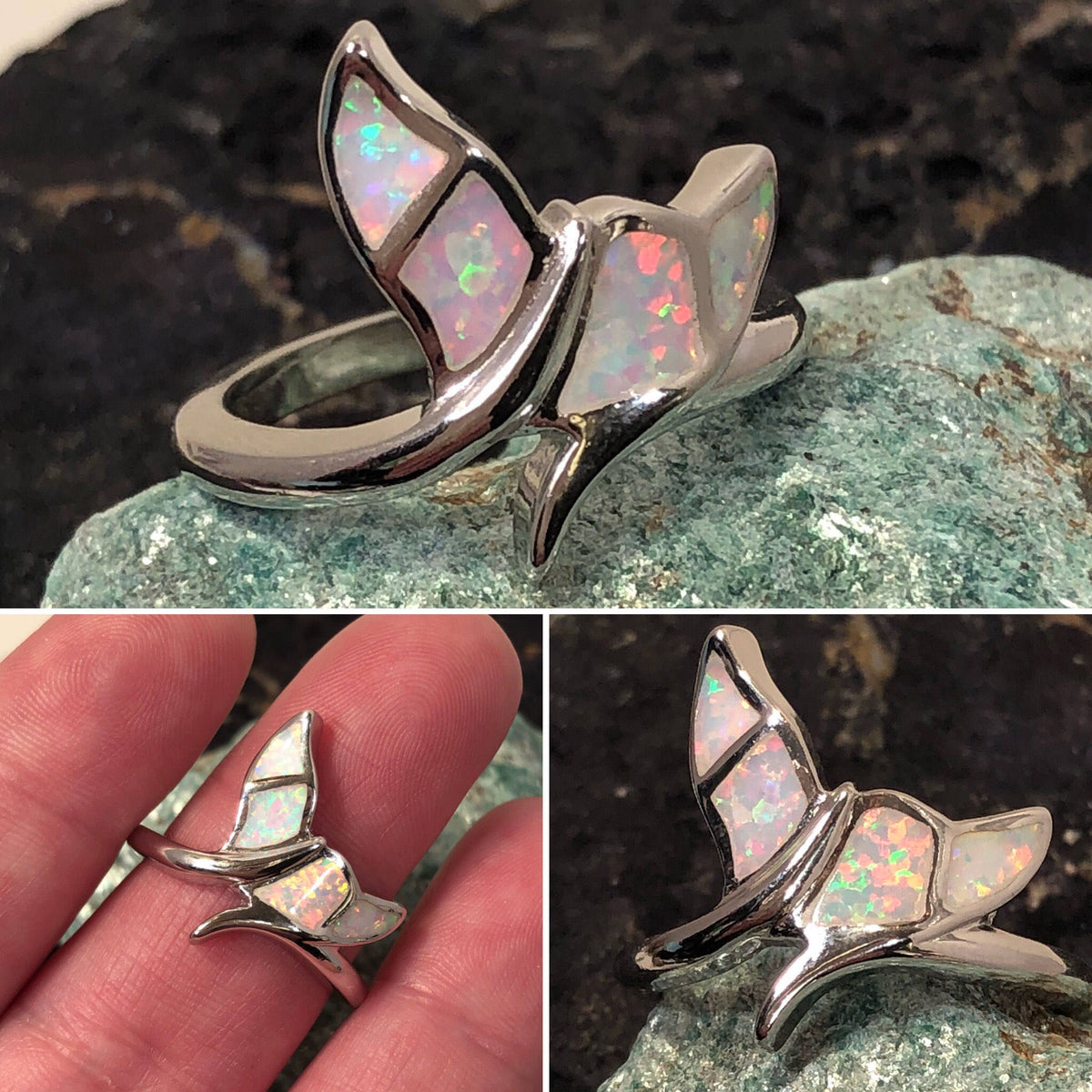Opal Whale Tail Ring Sterling Silver FREE Shipping + FREE Gift Box ...
