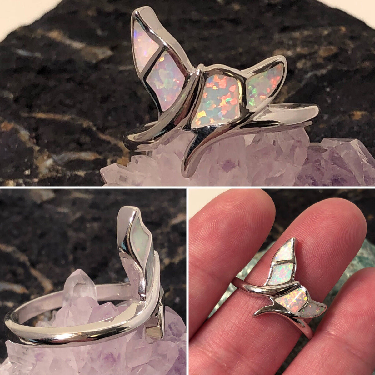 Opal Whale Tail Ring Sterling Silver FREE Shipping + FREE Gift Box ...