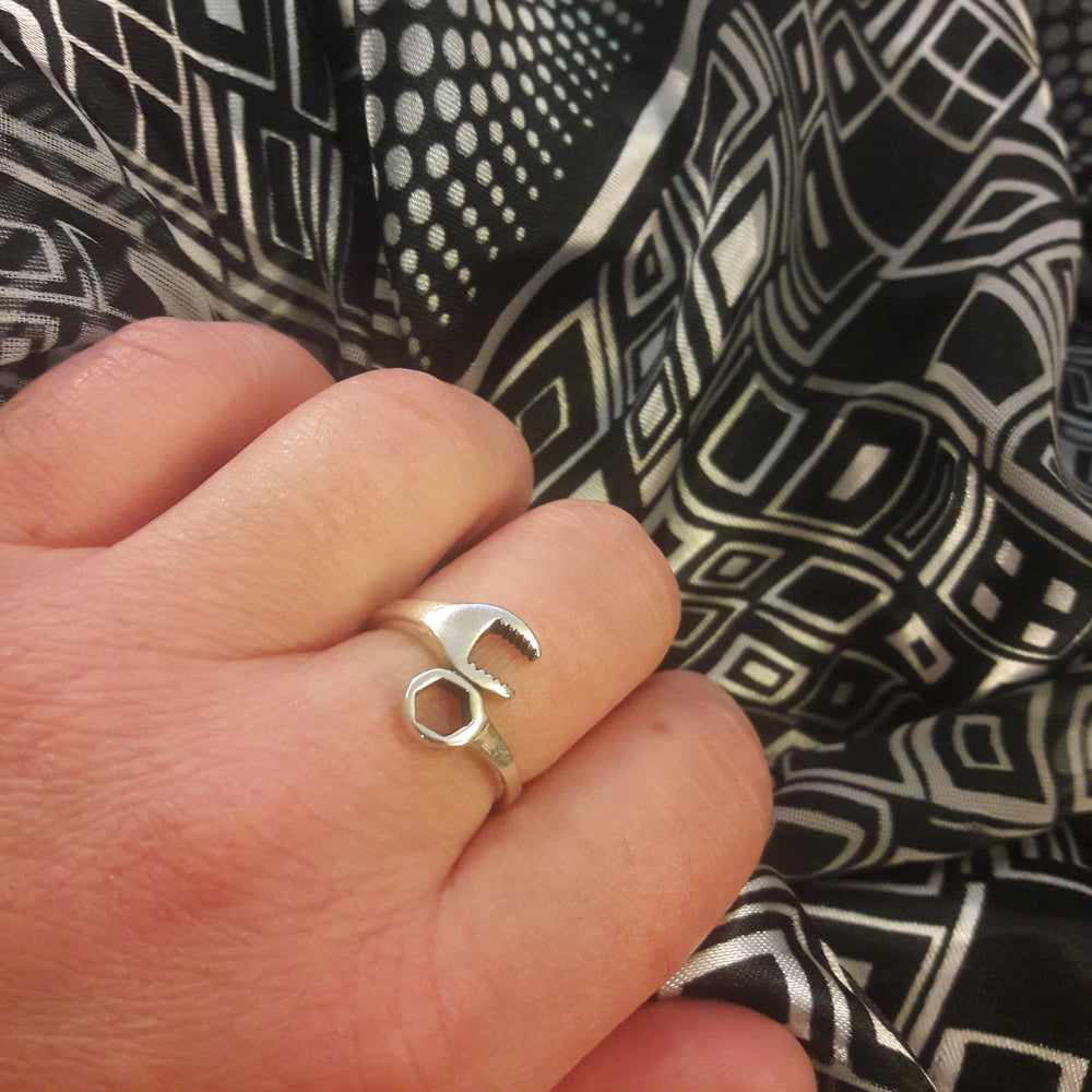 Sterling Silver Wrench Ring by AlphaVariable